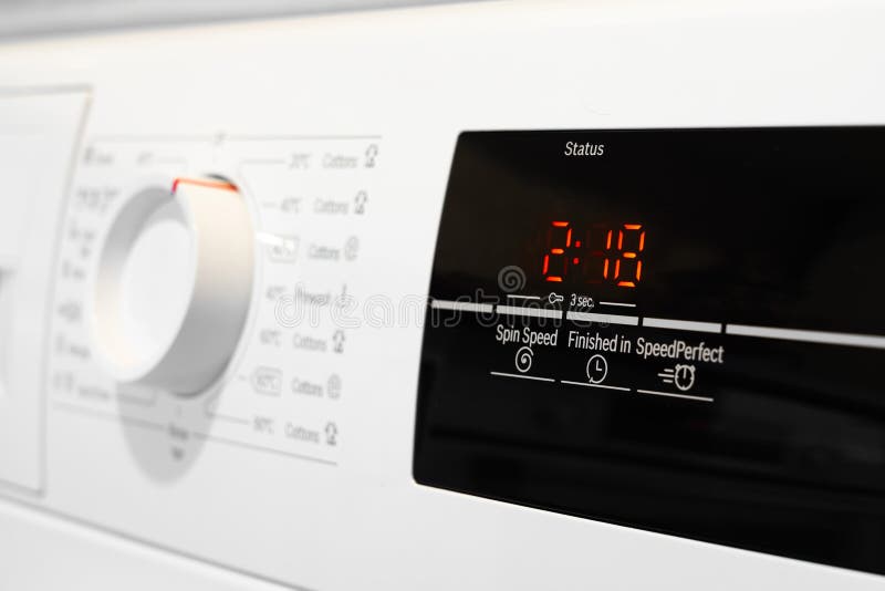 Washing Machine LED Control Panel Stock Image - Image of dial, machine ...