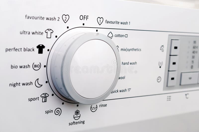 Washing Machine Control Panel Stock Photo - Image of clothes, dialing ...