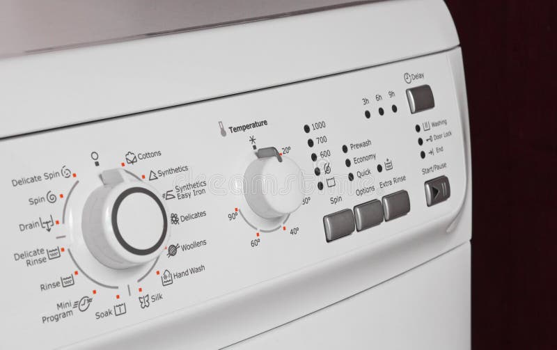 Washing Machine Control Panel Stock Photo - Image of control, dial ...