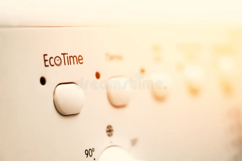 Washing Machine Control Panel. Regime EcoTime. Buttons for Switching ...