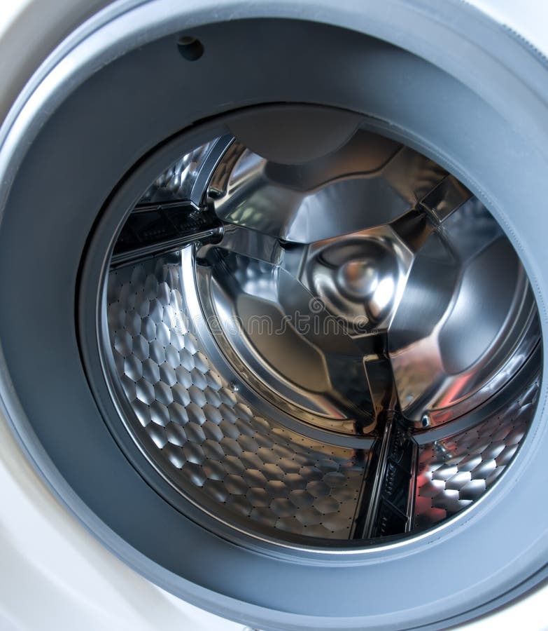 Internal View of a Washing Machine Drum during Wash. Top View Stock ...