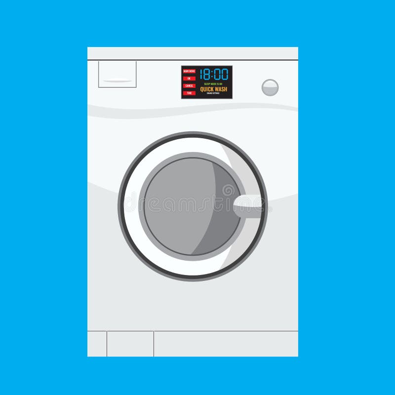 Washing Machine in Detail with Solid and Flat Color Design. Stock ...