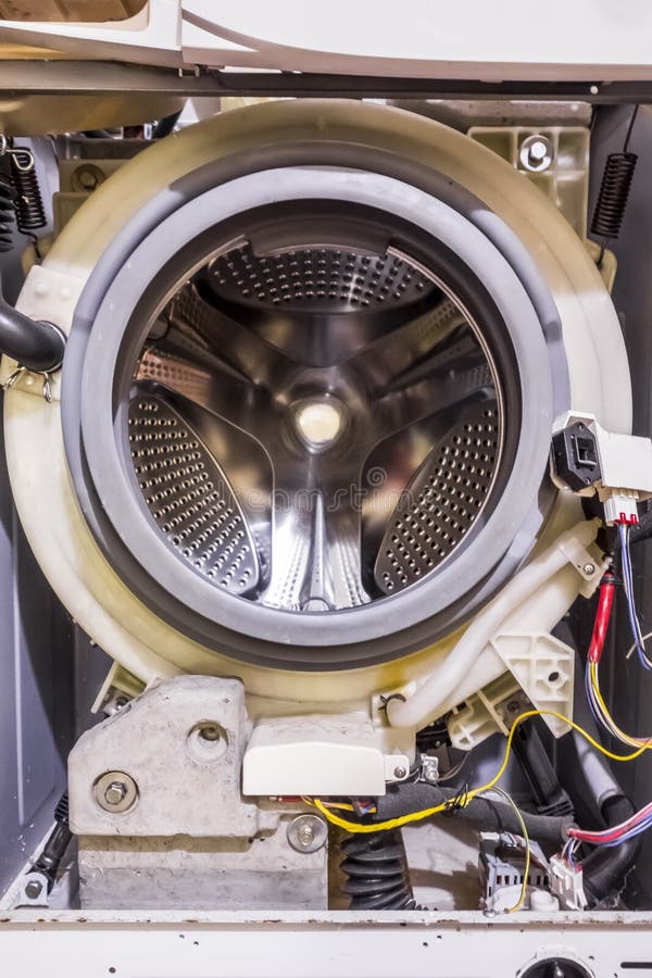 Washing Machine Disassembled. Washing Machine Repair, Front View. Stock ...