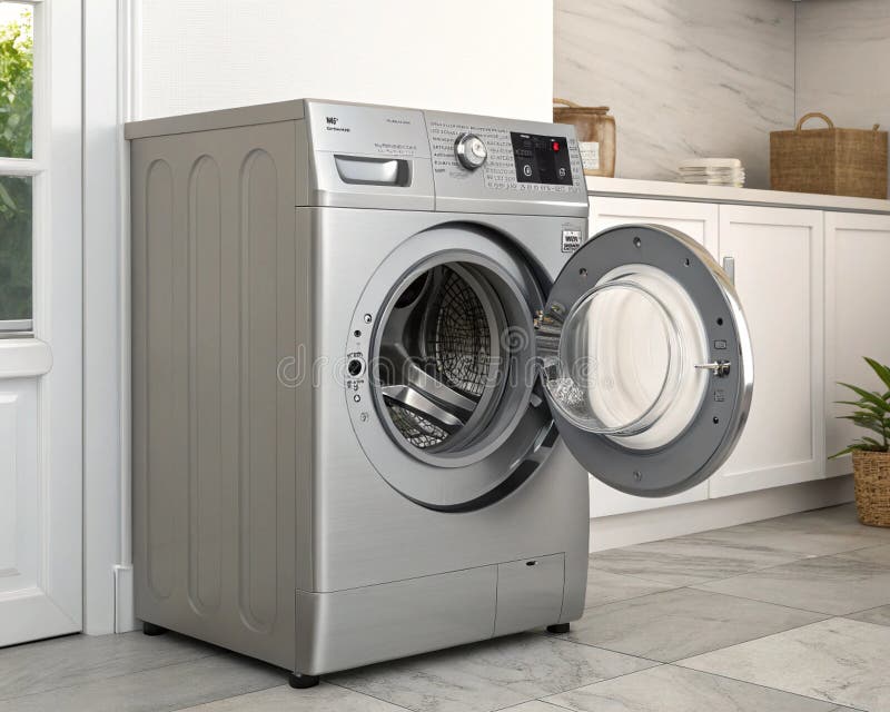 Washing Machine Door Opened Stock Illustration - Illustration of ...