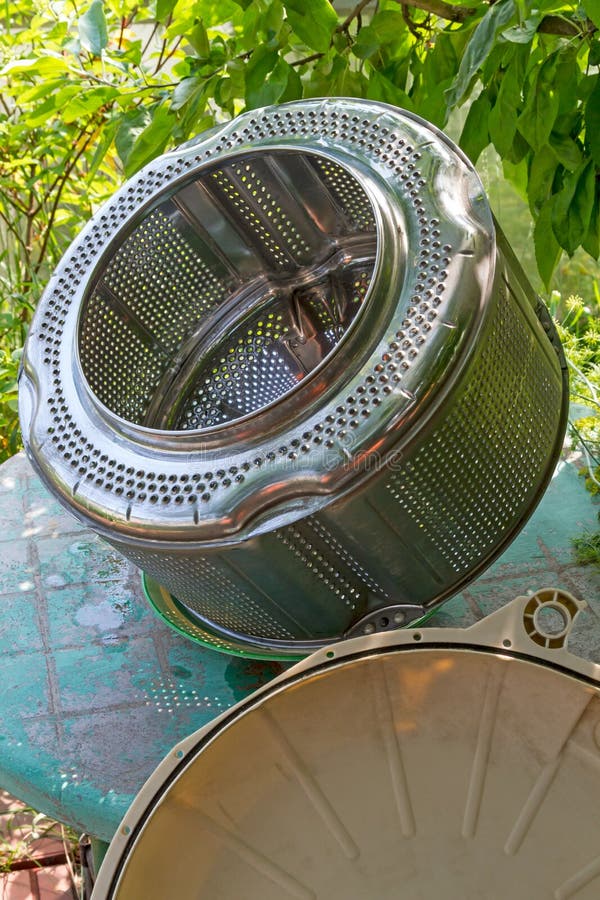 Washing machine drum stock image. Image of steel, outdoor - 192282851