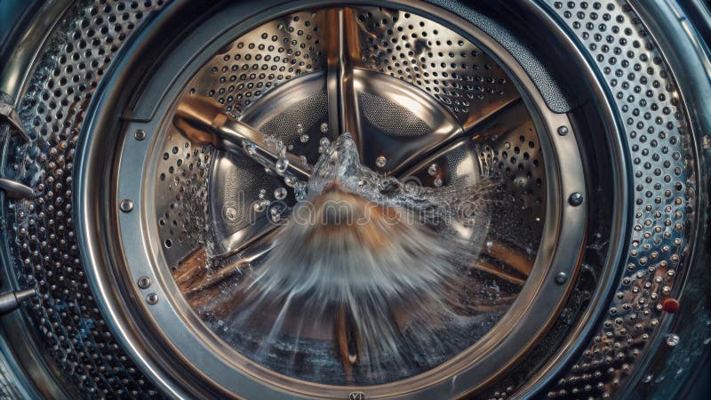 Washing Machine Drum Water S Vortex, Close-up Stock Illustration ...