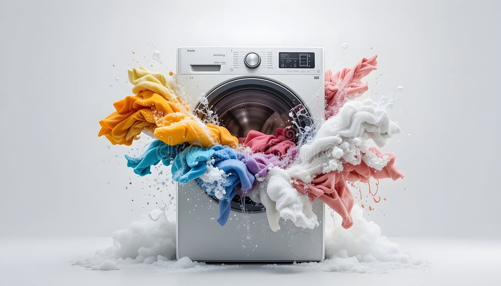 Washing Machine Explosion stock illustration. Illustration of white ...