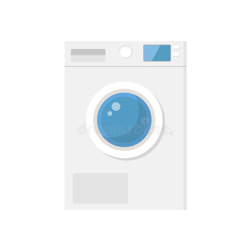 Washing Machine Flat Design Vector Illustration. Laundry Service Room ...