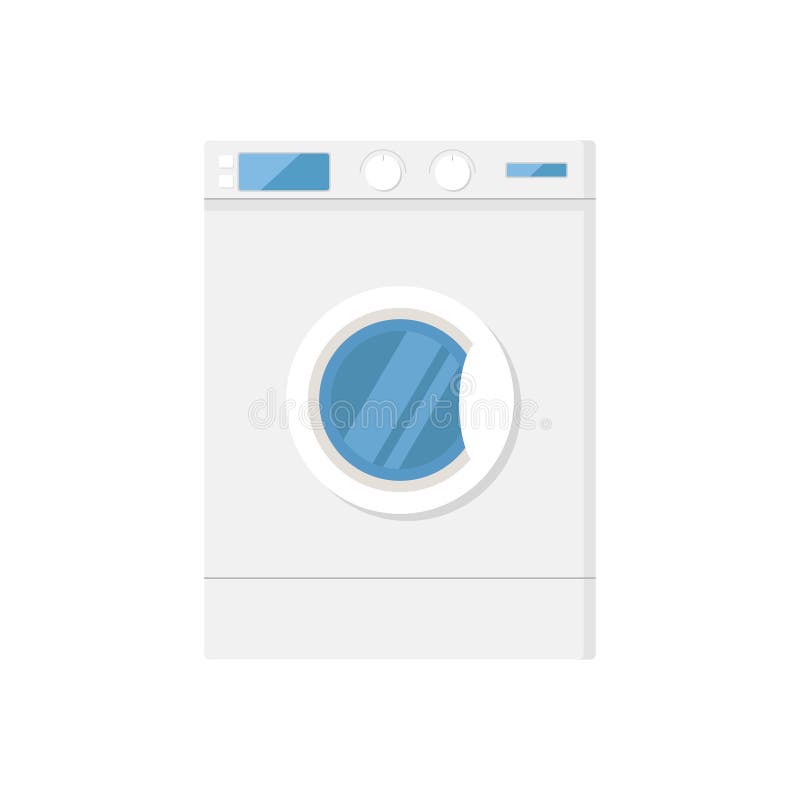 Washing Machine Flat Design Vector Illustration. Laundry Service Room ...