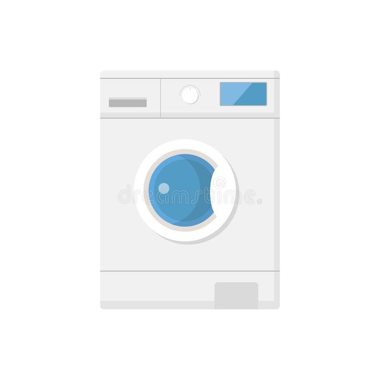 Washing Machine Flat Design Vector Illustration. Laundry Service Room ...