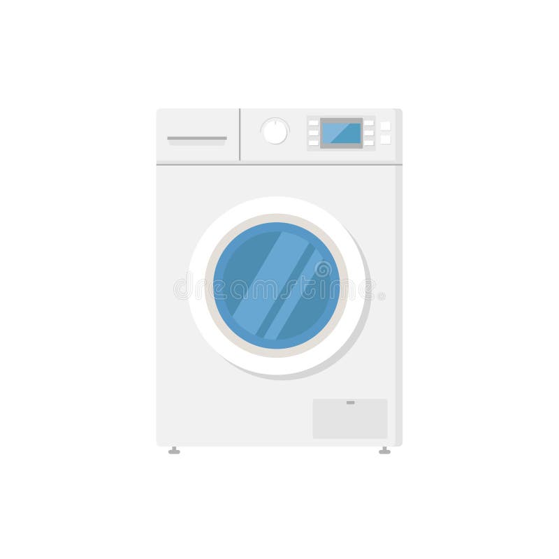 Washing Machine Flat Design Vector Illustration. Laundry Service Room ...