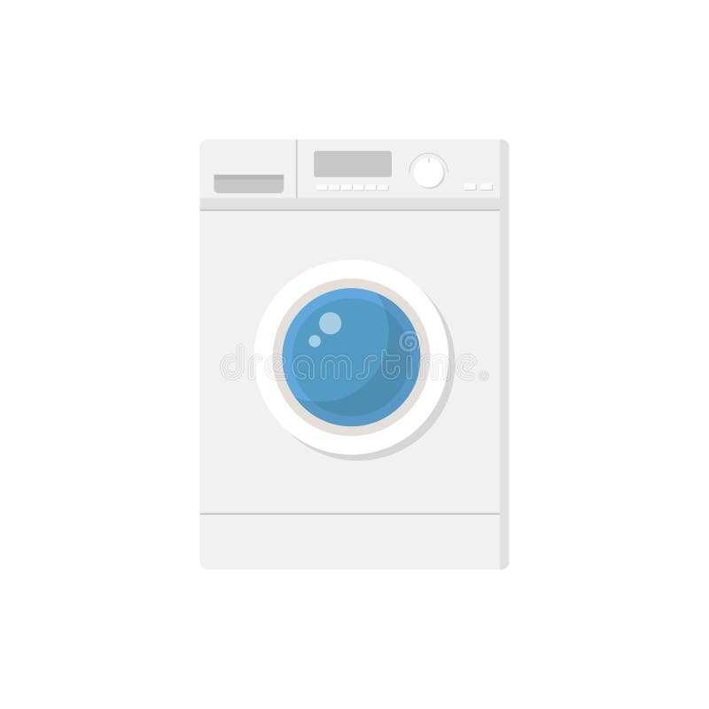 Washing Machine Flat Design Vector Illustration. Laundry Service Room ...