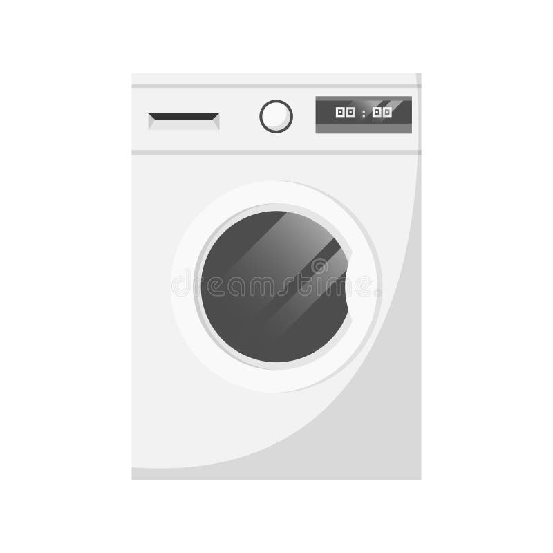 Washing Machine Flat Illustration. Clean Icon Design Element on ...