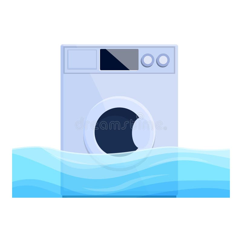 Washing Machine Flooding the Laundry Room with Water Damage Stock ...