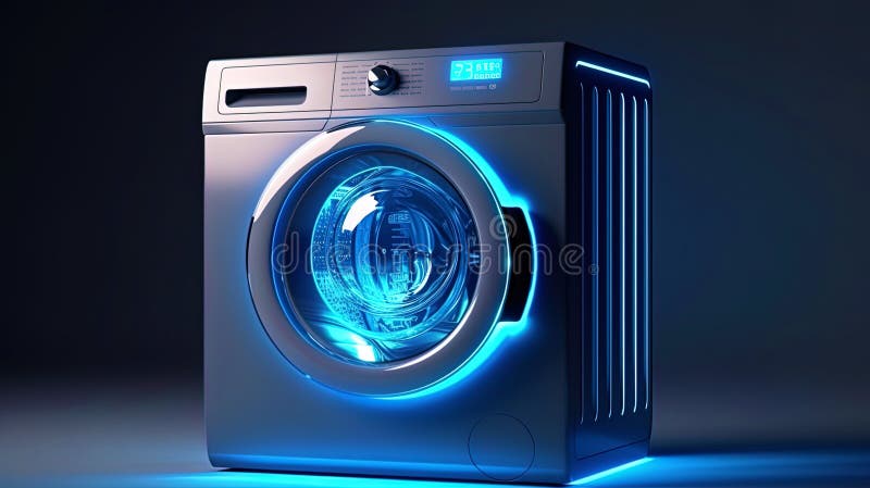 A Washing Machine with Front Loading, Digital Display and Sensory ...