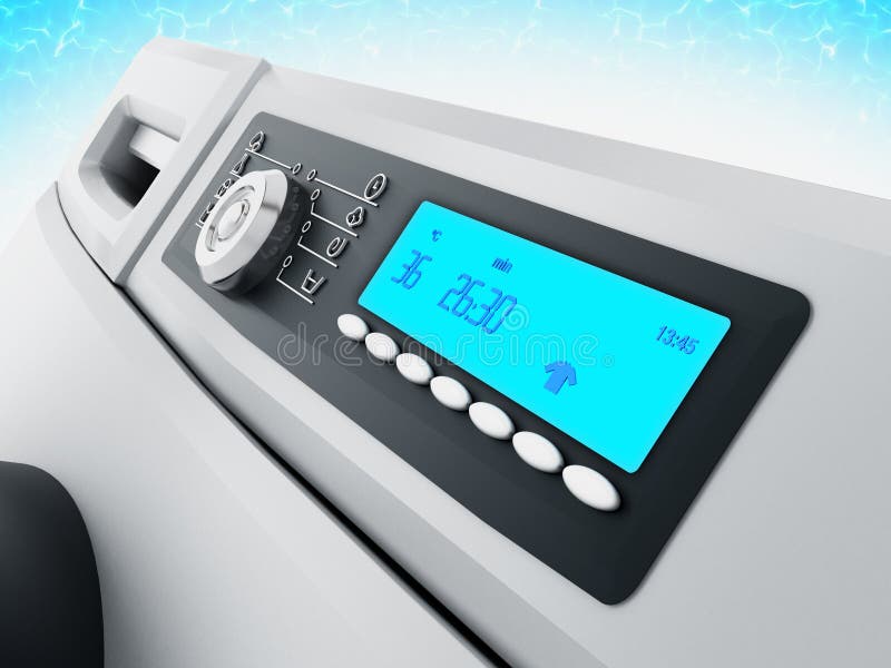 Washing Machine Front Panel with LCD Display Stock Illustration ...