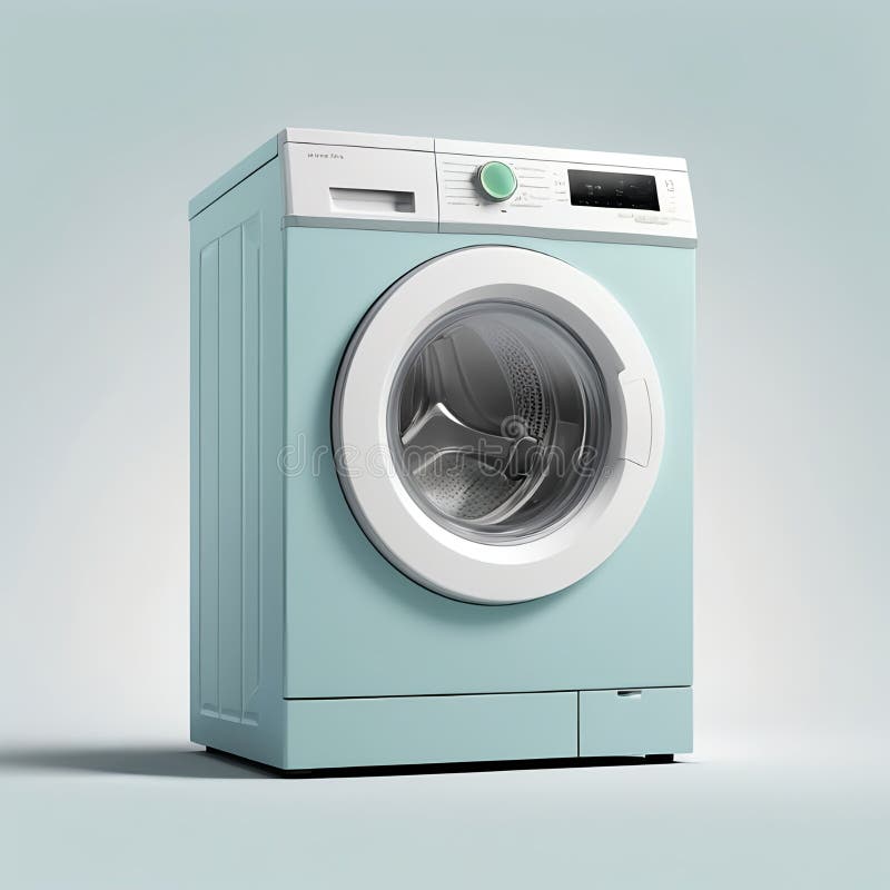 Washing Machine Front View Clean Laundry Appliance Stock Illustration ...