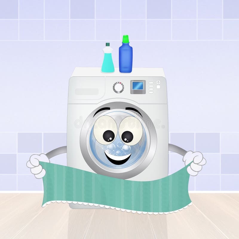 Funny washing machine stock vector. Illustration of white - 69453261