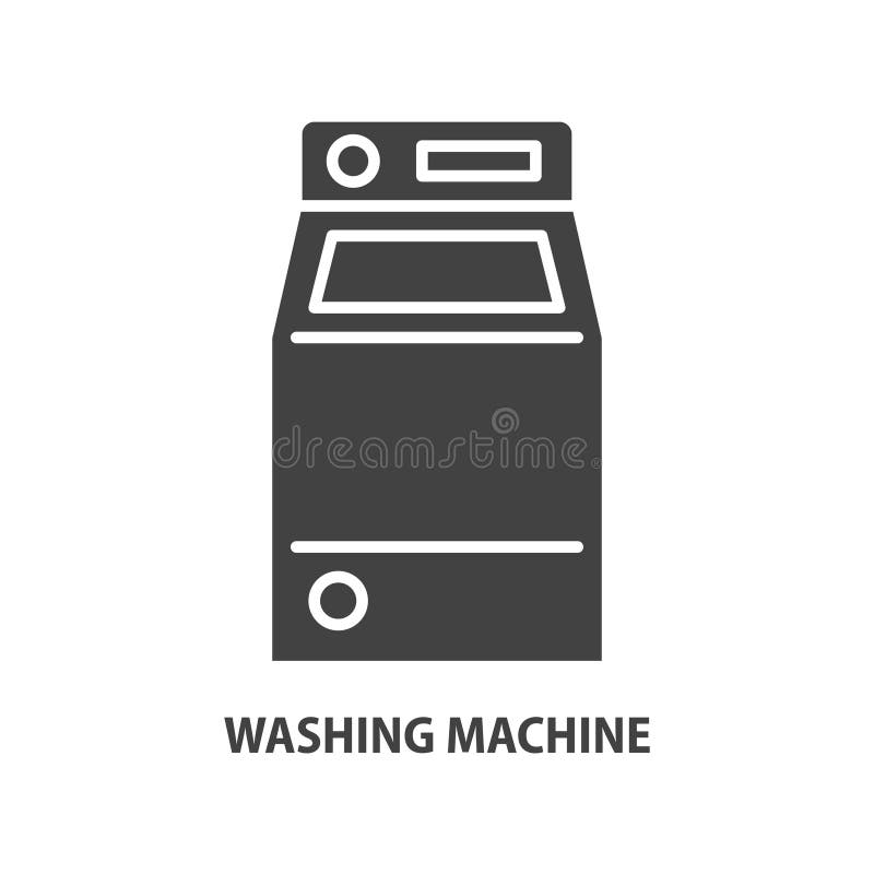 Washing Machine Glyph Icon. Washer Vector Sign Stock Vector ...