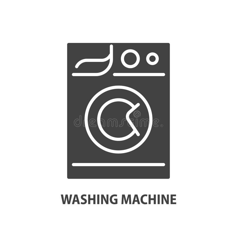 Washing Machine Glyph Icon. Washer Vector Symbol Stock Vector ...