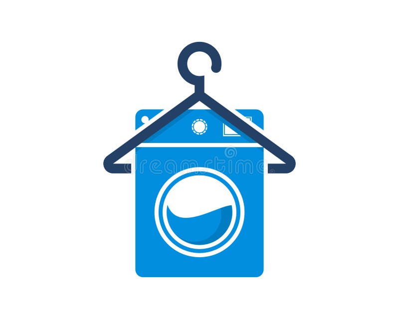 Washing Machine with Hanger Laundry Logo Stock Illustration ...