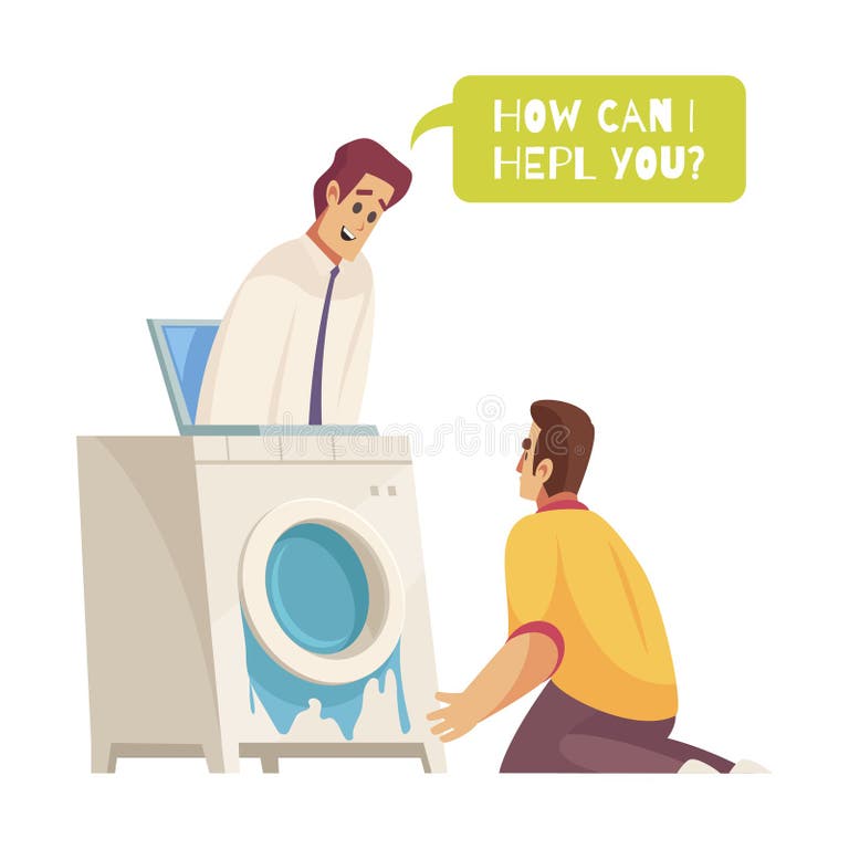 Washing Machine Help Composition Stock Vector - Illustration of live ...