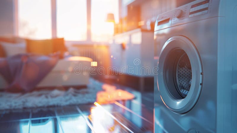 Washing Machine in the House. Washing Concept Stock Image - Image of ...
