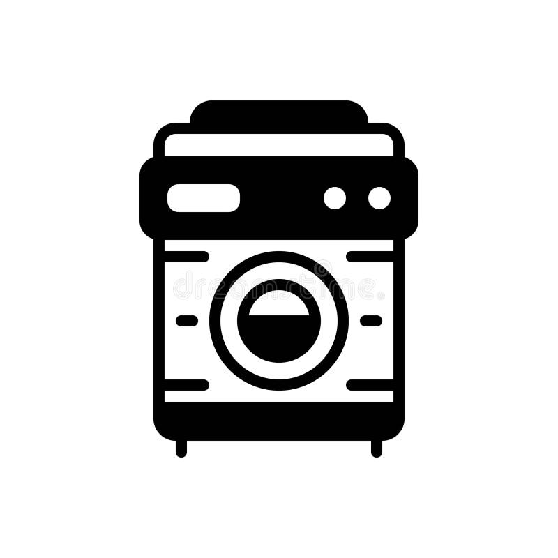 Black Solid Icon for Washing Machine, Washing and Laundry Stock ...