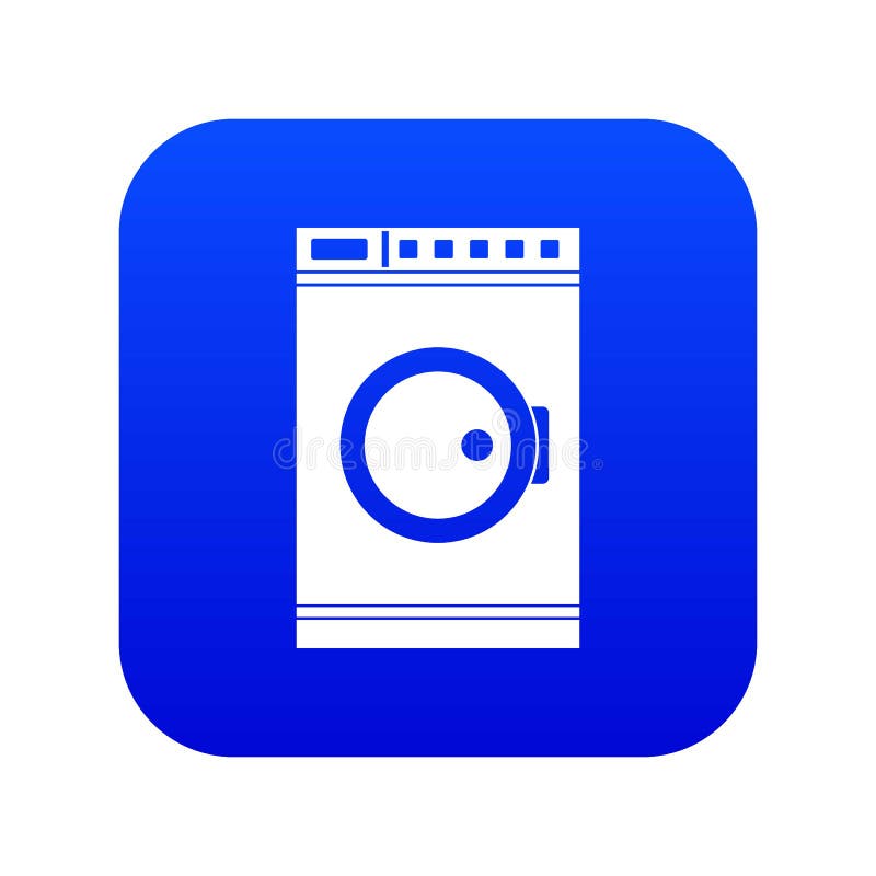 Washing Machine Icon Digital Blue Stock Vector - Illustration of cloth ...