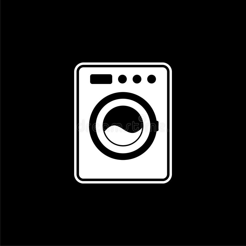 Black Washing Machine Icon or Logo Stock Illustration - Illustration of ...