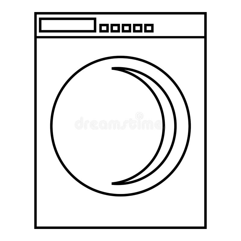 Washing Machine Icon, Outline Style Stock Illustration - Illustration ...