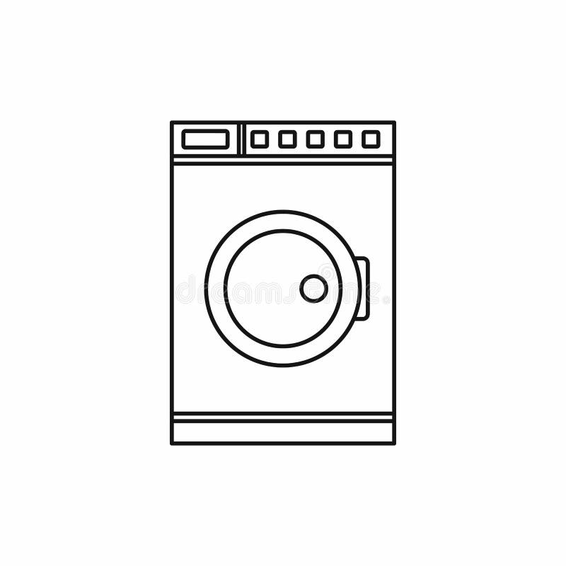 Washing Machine Icon, Outline Style Stock Vector - Illustration of ...
