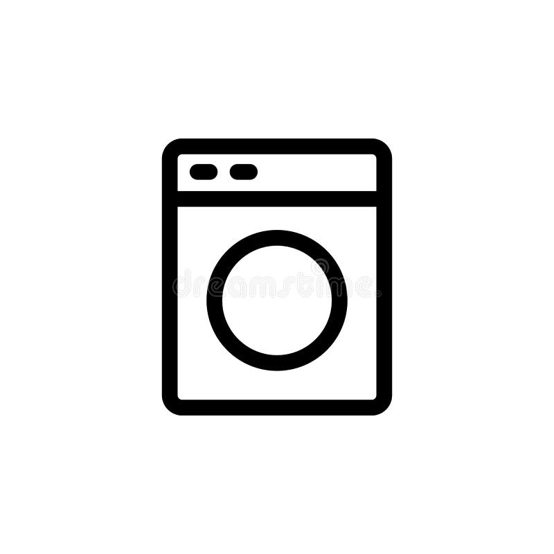 Washing Machine Icon. Simple Thin Line, Outline Vector of Laundry Icons ...
