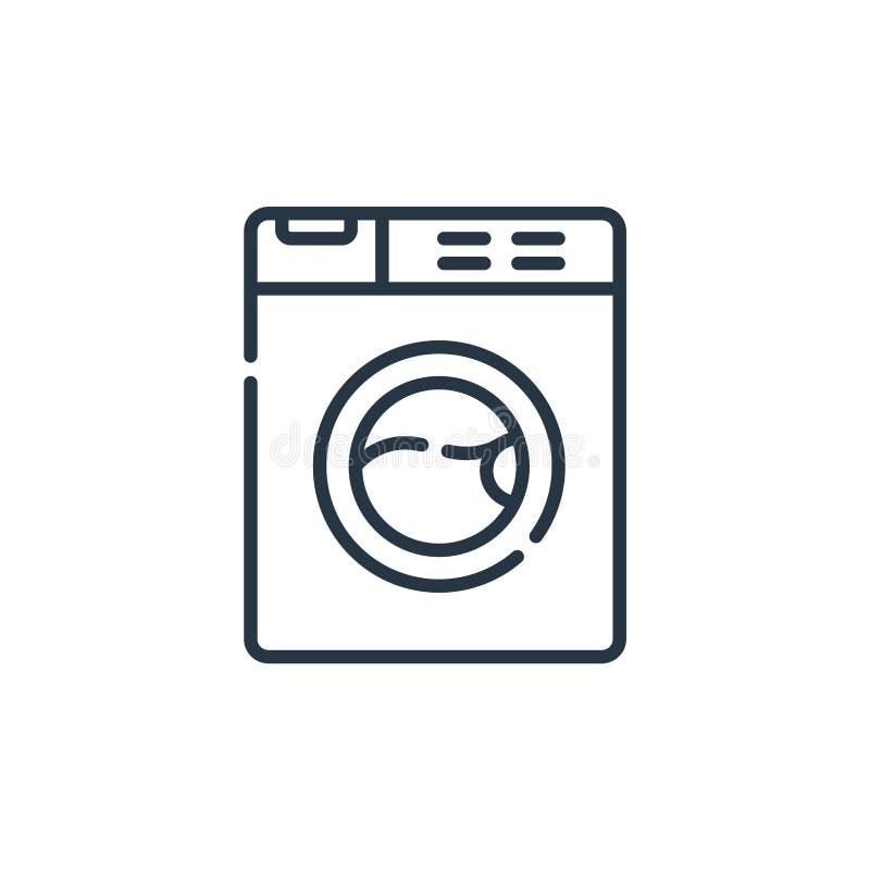 Washing Machine Icon Vector from Hygiene Routine Concept. Thin Line ...