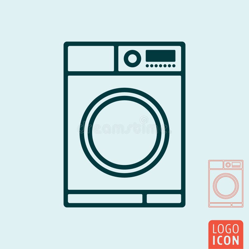 Washing Machine Icon. Wash Laundry Line Design Stock Vector ...