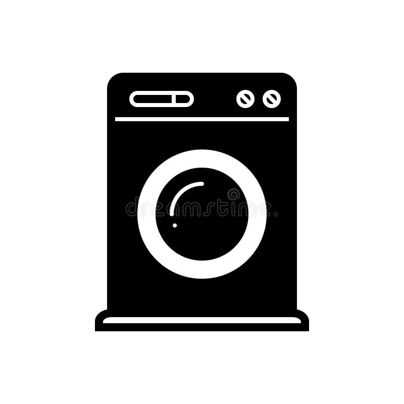 Black Solid Icon for Washing Machine, Laundry and Household Stock ...