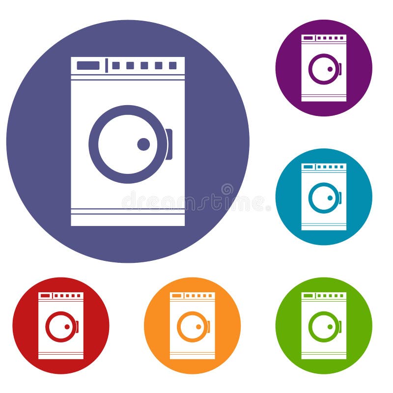 Washing Machine Icons Circle Stock Illustrations – 470 Washing Machine ...
