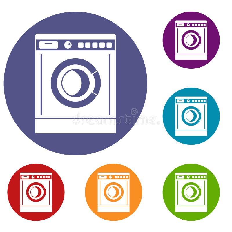 Washing Machine Icons Circle Stock Illustrations – 470 Washing Machine ...
