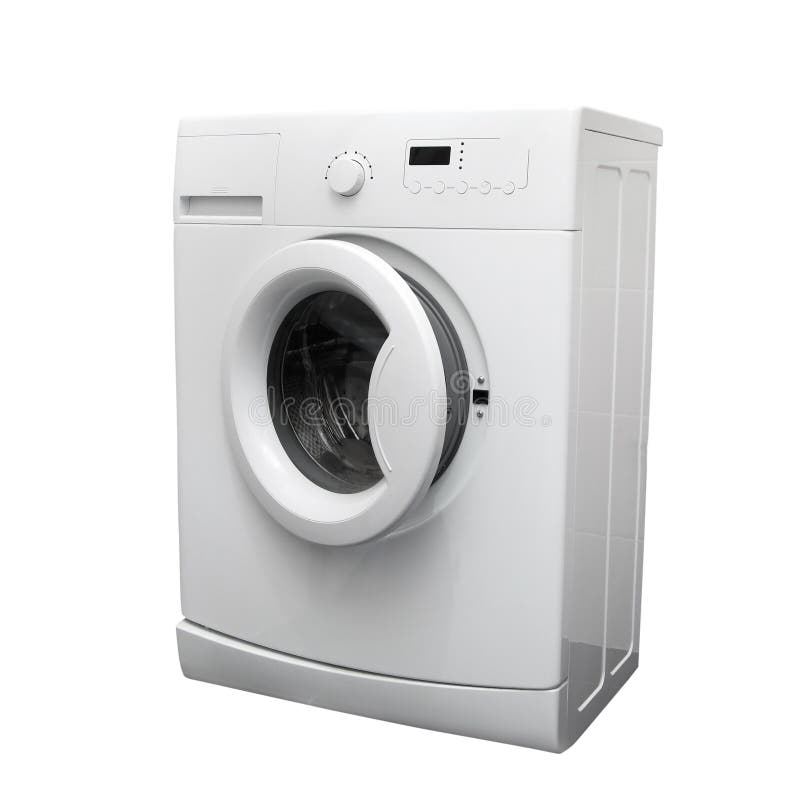 Washing Machine Isolated on White Stock Photo - Image of rotate, open ...