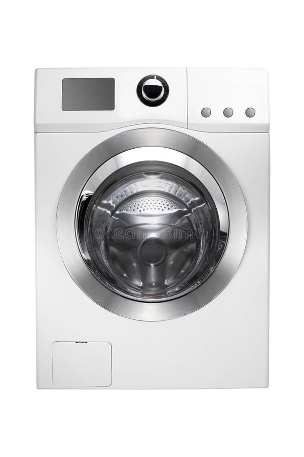 Washing Machine Isolated on White Stock Photo - Image of single, cycle ...