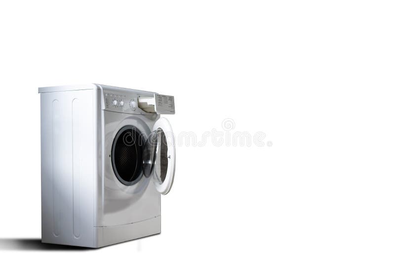 Washing Machine Isolated on White Background Stock Photo - Image of ...