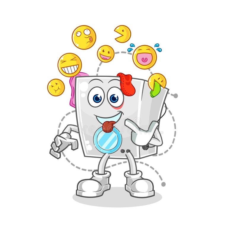 Washing Machine Laugh and Mock Character. Cartoon Mascot Vector ...
