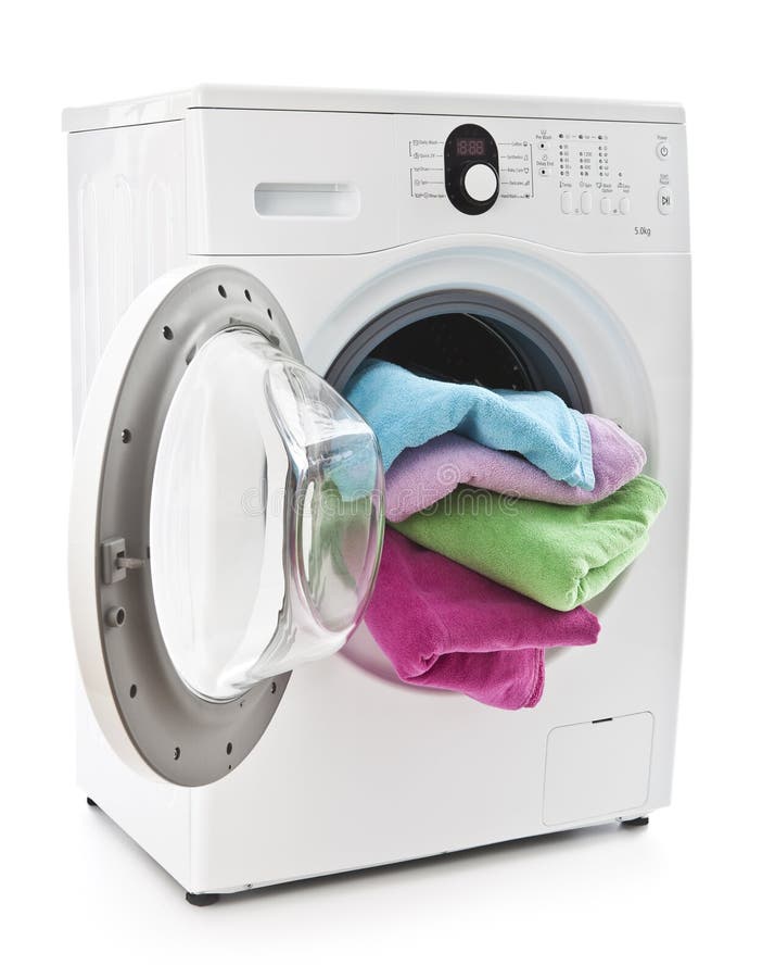 Washing Machine with Laundry Stock Photo - Image of laundry, shot: 28082390