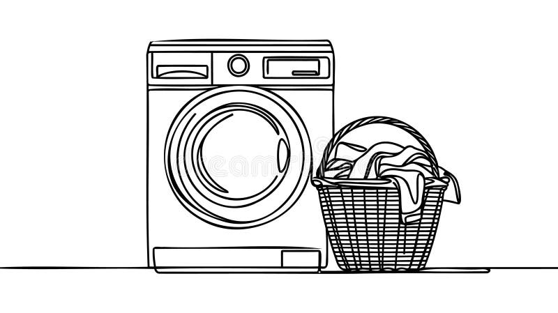 Laundry Continuous Line Stock Illustrations – 382 Laundry Continuous ...