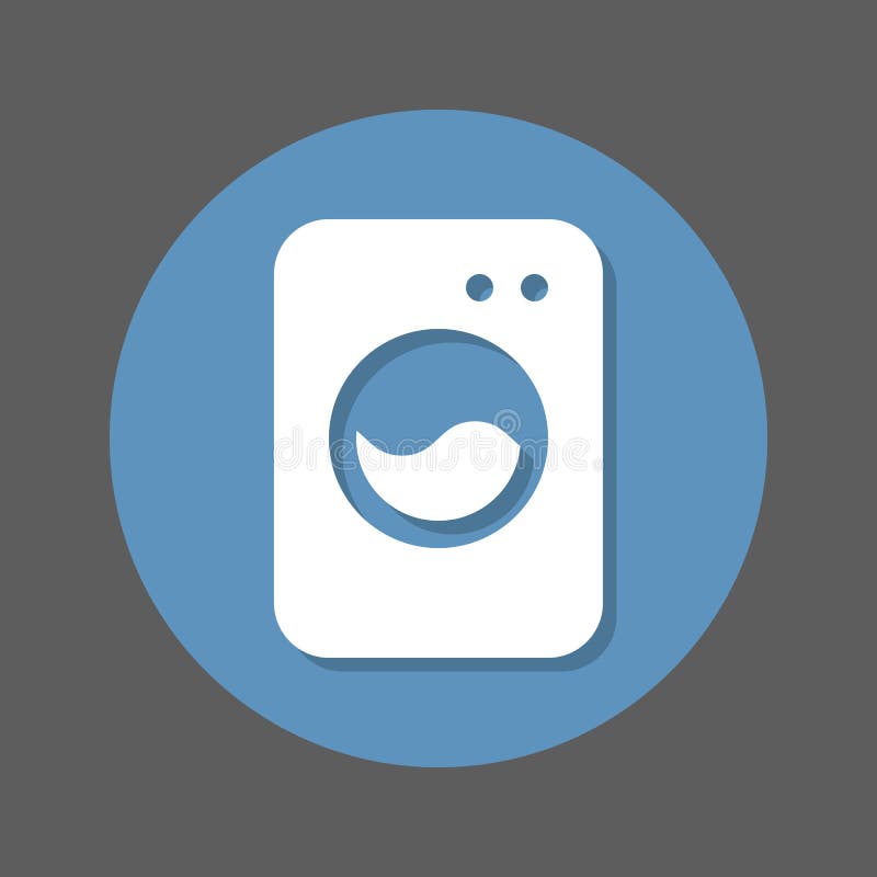 Washing Machine, Laundry Flat Icon. Round Colourful Button, Circular ...