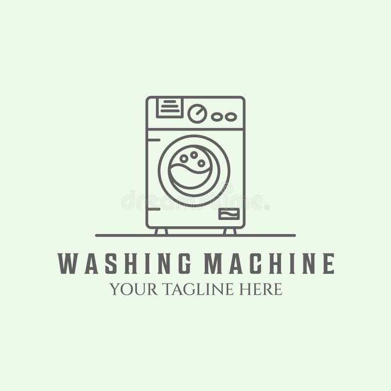 Washing Machine Line Art Minimalist Logo Design Illustration Laundry ...