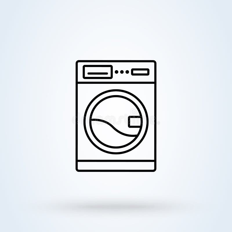 Washing Machine. Line Art Simple Vector Modern Icon Design Illustration ...