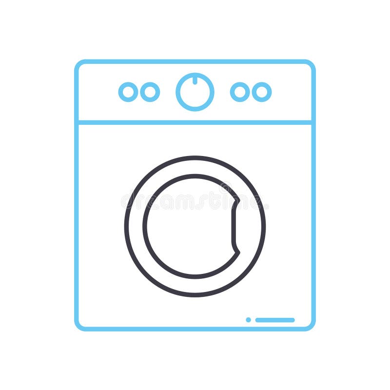 Washing Machine Line Icon, Outline Symbol, Vector Illustration, Concept ...