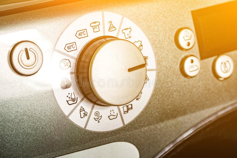 Washing Machine.Modern Washing Machine Front Panel with Display.Knob ...