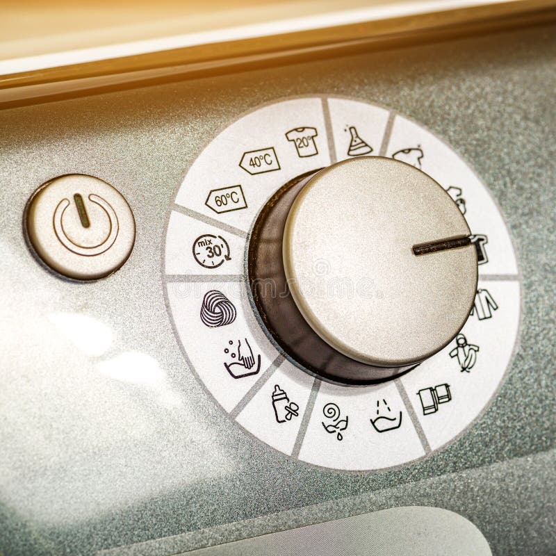 Washing Machine.Modern Washing Machine Front Panel with Display.Knob ...